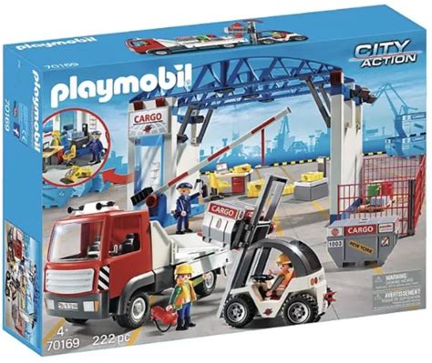 PLAYMOBIL CITY ACTION 70169 Cargo Entrepôt Camion Benne Chariot