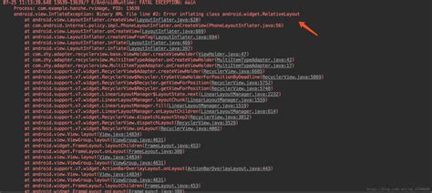 android报错android viewflateexception binary xml file line 2 error inflatin relativelayout
