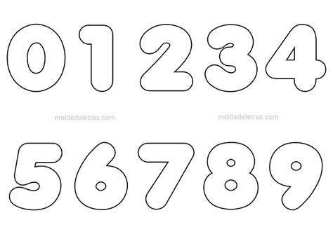 Molde de Números Anja Eliane médio Moldes de letras infantiles