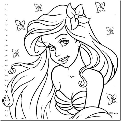 Coloriage Disney la petite sirene à imprimer