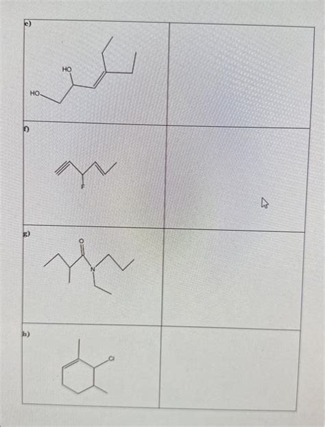 Solved Name The Following Compounds Each Question Is Out Of Chegg