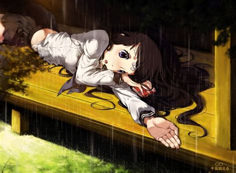 Anime Girl Laying On The Ground