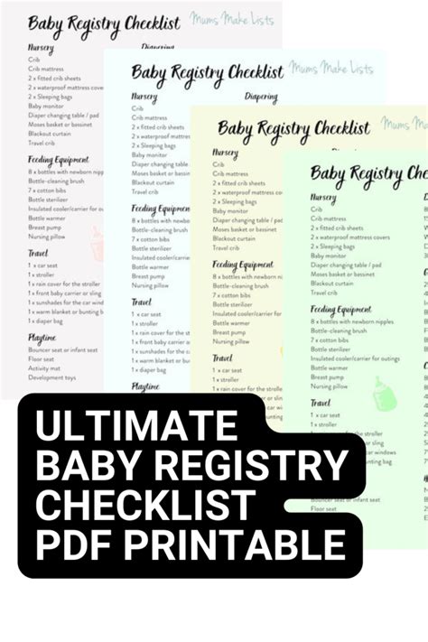 The Ultimate Baby Registry Checklist Printable PDF