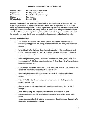 Fillable Online ACCA Job Descriptions Fax Email Print PdfFiller