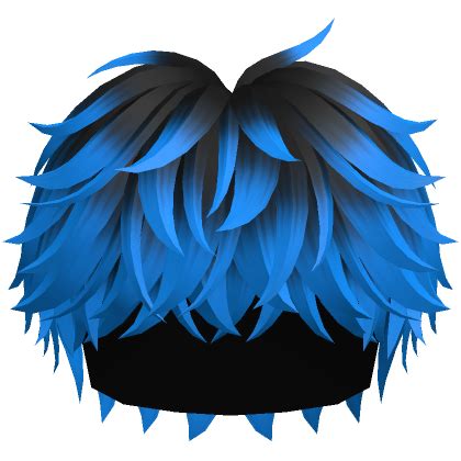 Cabelo De Menino Anime Fluffy Confuso Preto Para Azul Roblox