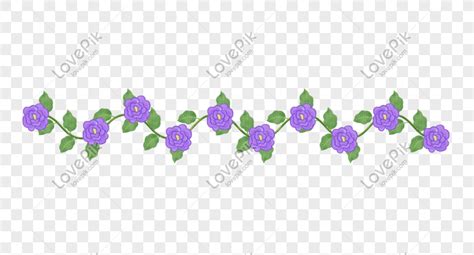 Purple Flower Dividing Line Illustration Purple Flower Dividing Line