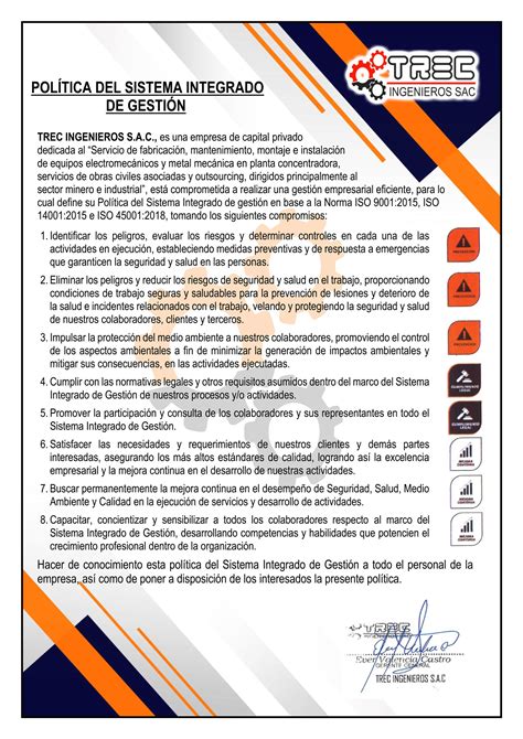 Política del sistema integrado de gestión