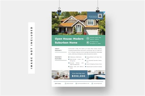 Modelo de folleto de bienes raíces moderno Vector Premium