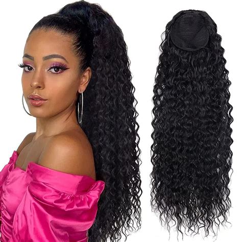 Hair Piece Hair Afro Water Wave Ponytail Extensions For Black Women