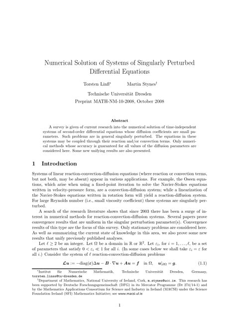 pdf numerical solution of systems of singularly perturbed differential equations