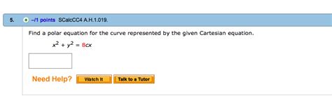 solved find a polar equation for the curve represented by