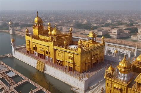O Templo de Ouro em Amritsar Punjab Índia o ícone mais sagrado e