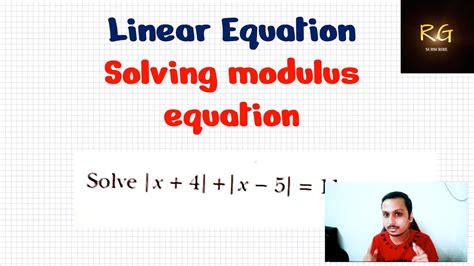 how to solve modulus equation i linear equation i youtube