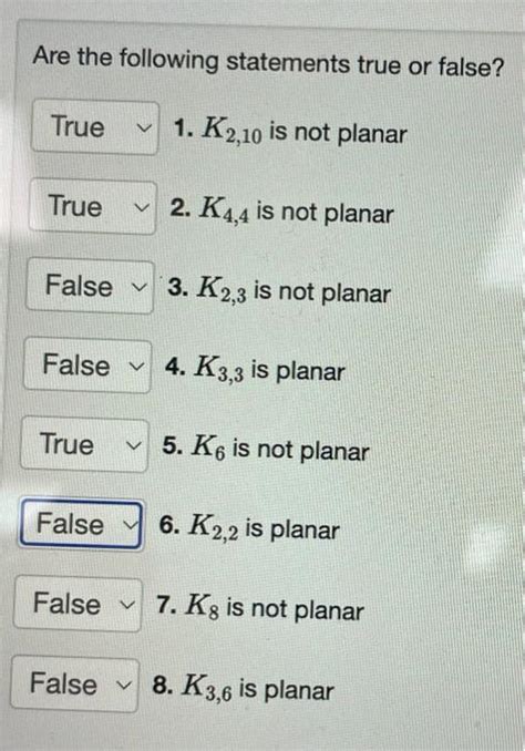 Solved Are The Following Statements True Or False 1 K2 10 Chegg