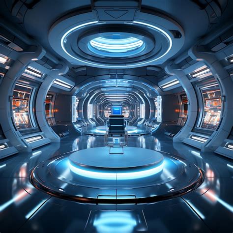 Sala da Estação Espacial Tema de cores futuristas Modelos de naves