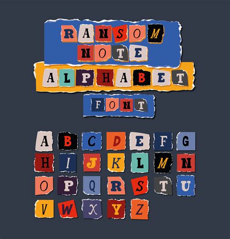 Ransom Note Alphabet Font Card Vector Art At Vecteezy