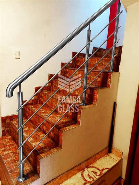 baranda de acero inoxidable con travesaños Famsa Glass