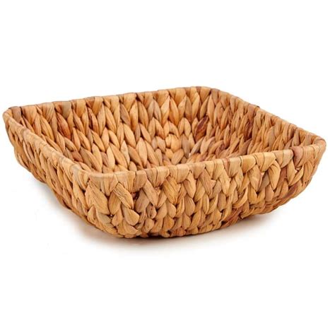 Corbeille à fruits carrée tressée en jacinthe d eau Maisons du Monde