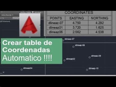 Crear Calcular Tabla De Coordenadas En Autocad YouTube