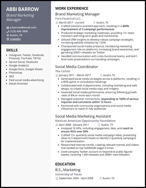 20 Social Media Manager Resume Examples For 2025
