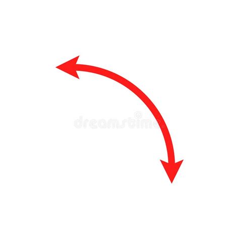 Red Dual Semi Circle Arrow Vector Illustration Semicircular Curved