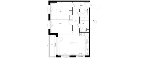 Plan appartement T3 de 60 00 m² neuf à Saint Cyr l École résidence