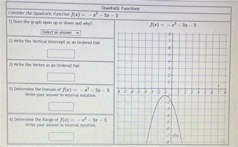solved consider the quadratic function f x −x2−2x−2 1 does