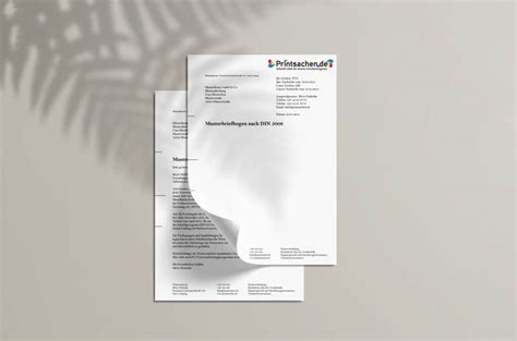 Briefpapier Nach DIN Norm 5008 Erstellen Printsachen De