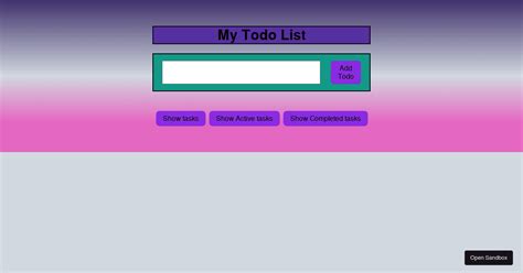 My Todo List Codesandbox