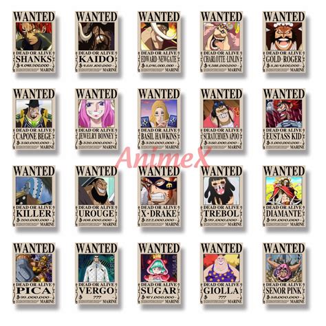 20 Tờ Wanted Onepiece Poster Truy Nã Anime One Piece Có Sẵn Keo Miếng