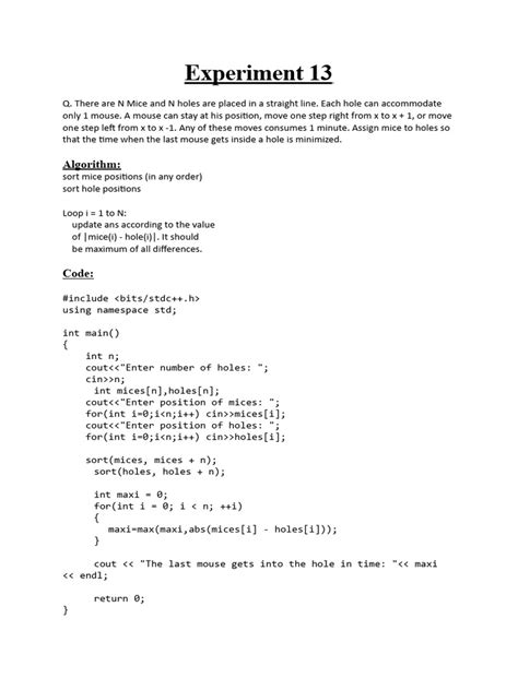 experiment 13 algorithm pdf applied mathematics theoretical computer science