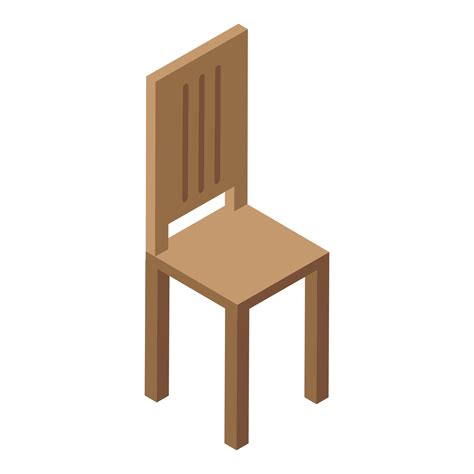 Wood Chair Icon Isometric Style 15849024 Vector Art At Vecteezy