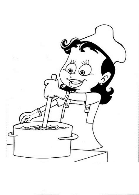 Imagens De Cozinheira Desenho P Gina Para Colorir Cozinheiro Segurando