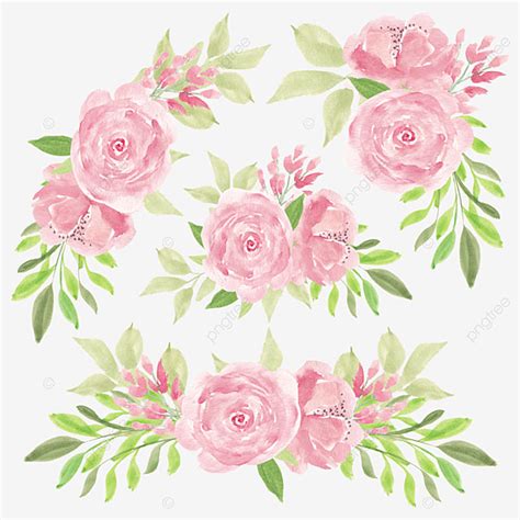Buquê De Flores Em Aquarela Arranjo Floral Rosa PNG Clipart