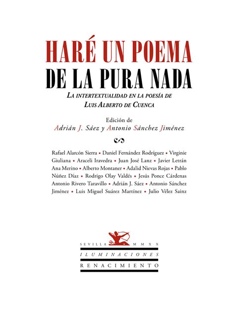 Pdf Har Un Poema De La Pura Nada La Intertextualidad En Luis