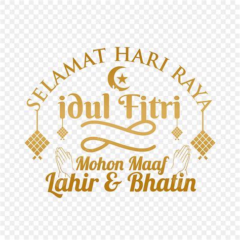 Selamat Hari Raya Vector Design Images Gold Greeting Text Of Selamat