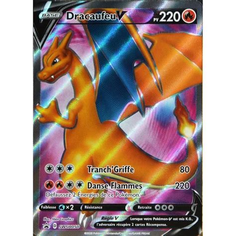 Carte Pokémon SWSH050 Dracaufeu V 220 PV FULL ART Promo NEUF FR