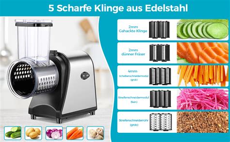 Meykey Gemüseschneider Elektrisch 250W Elektrischer Gemüseschneider