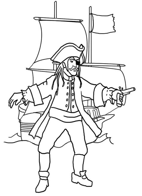 Pirata Y Barco Pirata Para Colorear Imprimir E Dibujar ColoringOnly