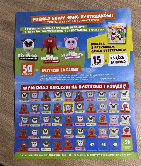 Naklejki Biedronka Gang Bystrzaków 46 szt Sępólno Krajeńskie Kup