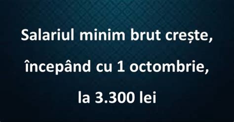 Salariul Minim Brut Octombrie 2023 3 300 Lei TheExperts Ro