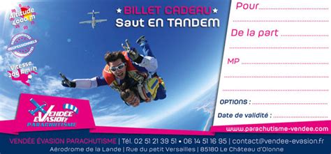 Idée cadeau anniversaire Offrez un coffret Saut en Parachute en Vendée