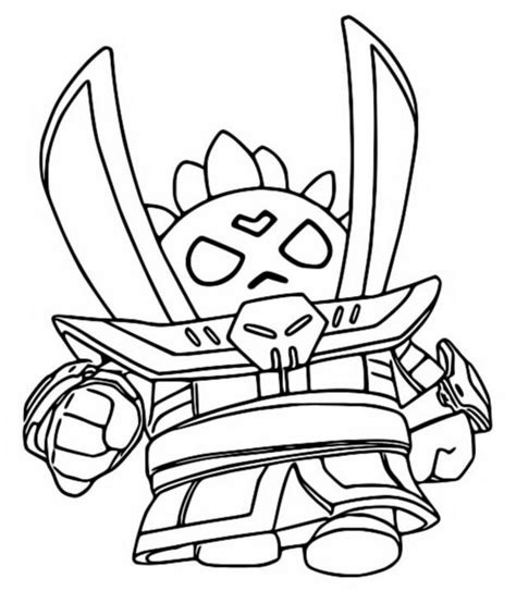 Dibujo para colorear Brawl Stars Fuerza Starr Spike Señor Oscuro 5