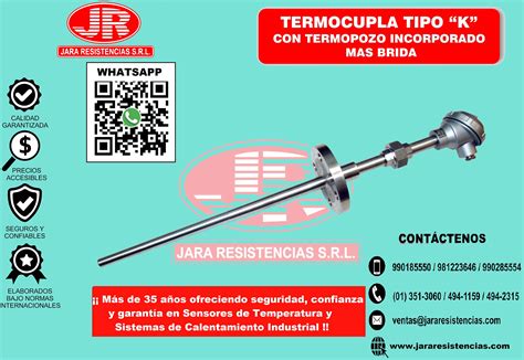 Termocupla Tipo J K N R S T B Jara Resistencias Peru