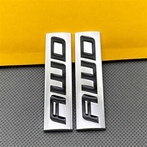 2x Chrome Black Metal AWD Off Road Car Trunk Emblem 4wd Sport Badge 3D