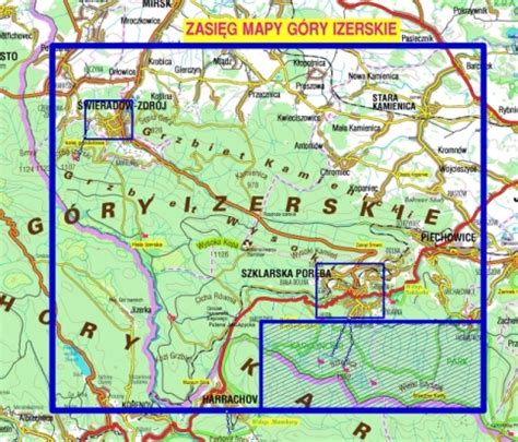 GÓRY IZERSKIE IZERY mapa turystyczna papierowa 1 25 000 PLAN