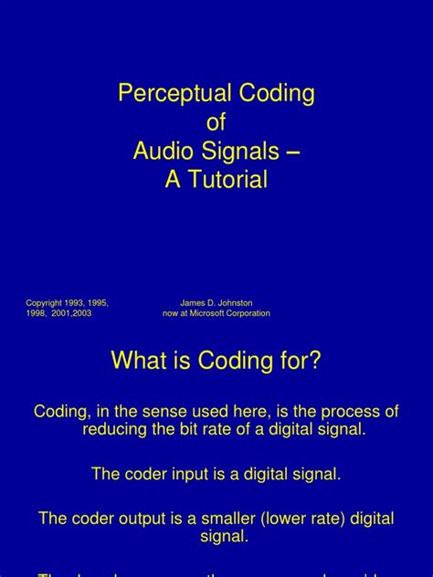 perceptual coding pdf data compression signal processing