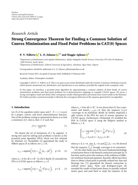 pdf strong convergence theorem for finding a common solution of convex minimization and fixed