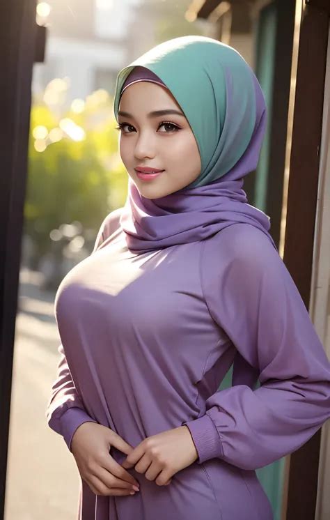 Night Scene Close Up Photo Of A Sexy Naked Malay Girl With Hijab