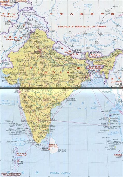 印度交通 铁路和航空线路图地图 泰剧吧泰国地图频道